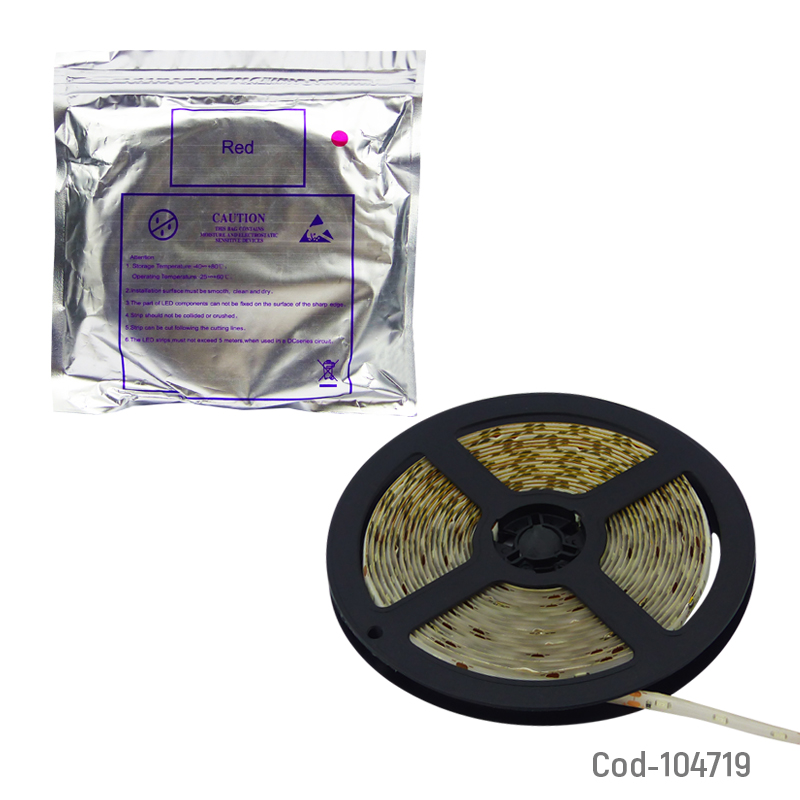 Kolm | Rollo LED 1210 Luz Roja, 5 Metros, 12 Volt. En Bolsa