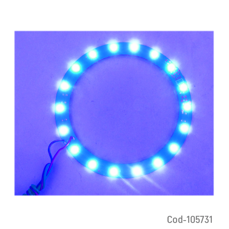 Kolm | LED Ojo De Angel Azul, 100Mm, LED 1210. En Blister. Set X 1.