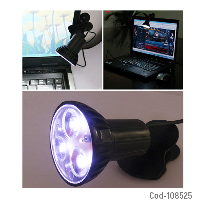 Kolm | Luz 3 LED, 2 Watt Con Gancho, Para Notebook
