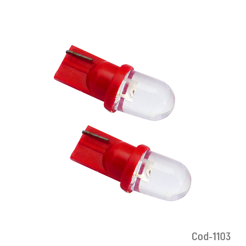 Kolm | Luz LED T-10, Luz Roja, 12V, Set X 2. En Blister.