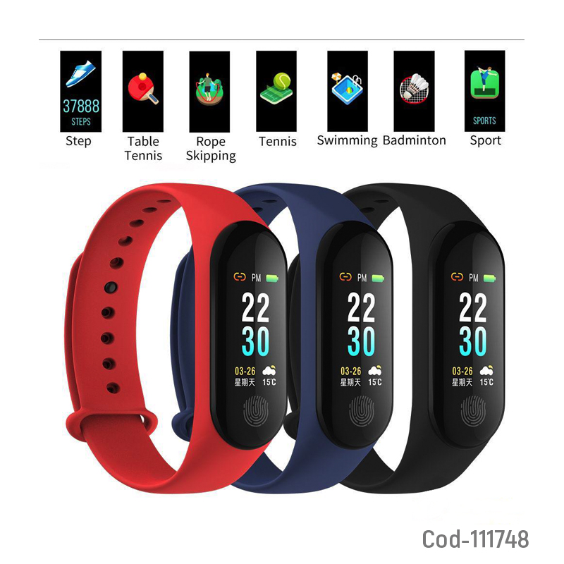 Kolm | Reloj Smart Band, Modelo M3, Inteligente, Recargable Por USB. En ...