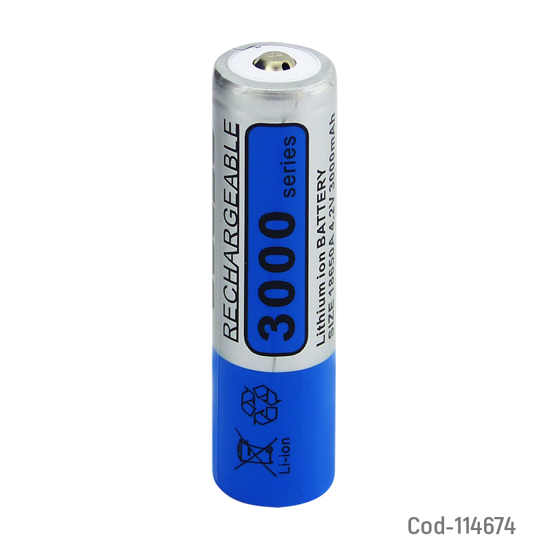 Kolm | Pila 18650, 4.2 Volt, 3000Mah, Recargable. Set X 1. En Blister.