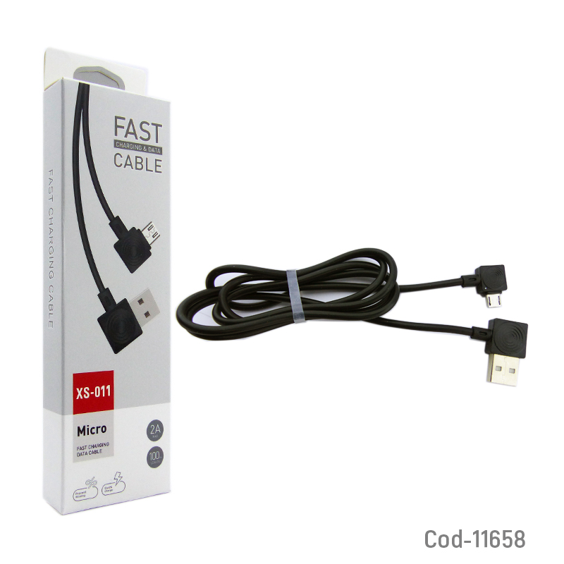 Kolm | Cable USB Micro 5 Pin, Curvo Fast 2.0 Amper, Colores.