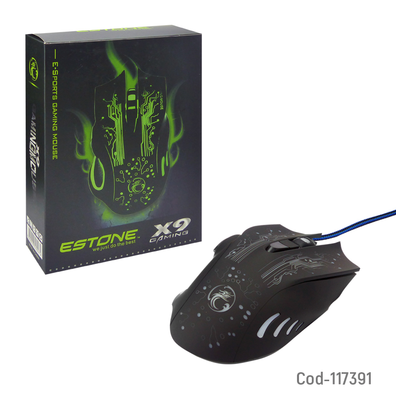 Kolm | Mouse Gamer X9 Con 6 Botones Y Luz