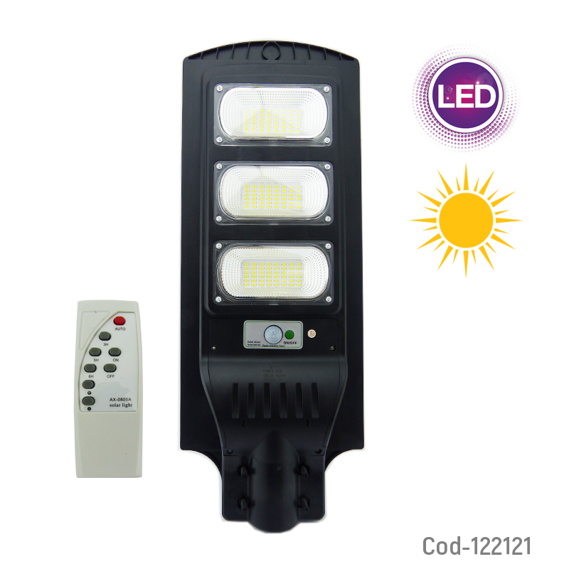 Kolm | Foco Solar Para Poste, 90 Watt, 144 LED, 3 Placa, PVC, A Control ...