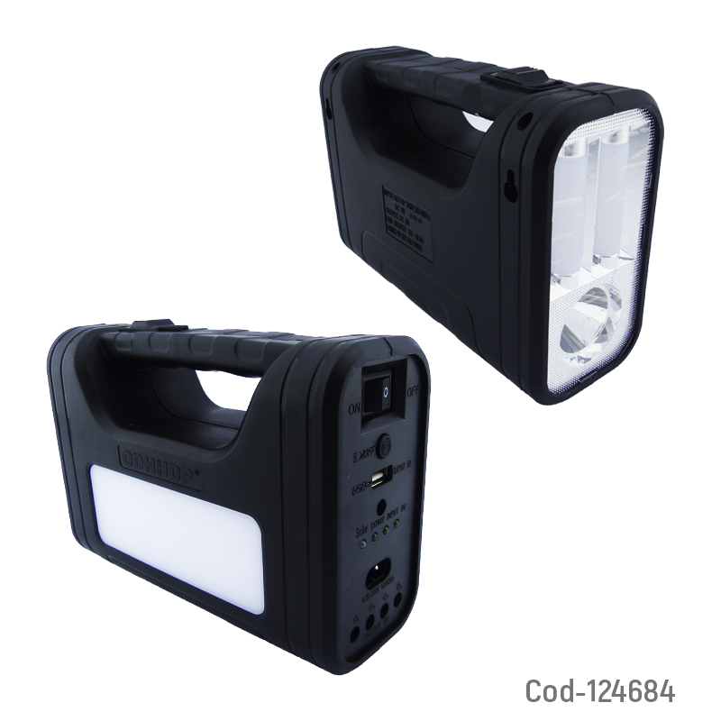Kolm | Kit Solar Portatil, Recargable, Incluye 3 Ampolletas + Cable 4 En 1.