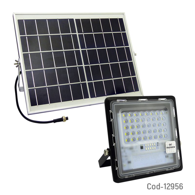 Kolm | Foco Solar LED 40 Watt, Con Panel Solar, Control Remoto ...