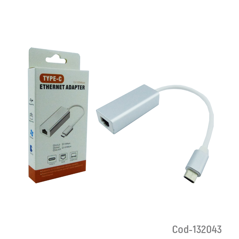 Kolm | Adaptador Cable Tipo C A LAN RJ45. En Aluminio.