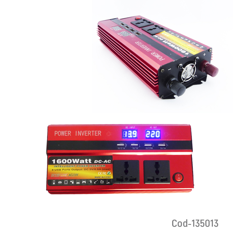 Kolm | Inversor De Voltaje De 12 Volt A 220V Por 1600 WATT Con 4 USB ...