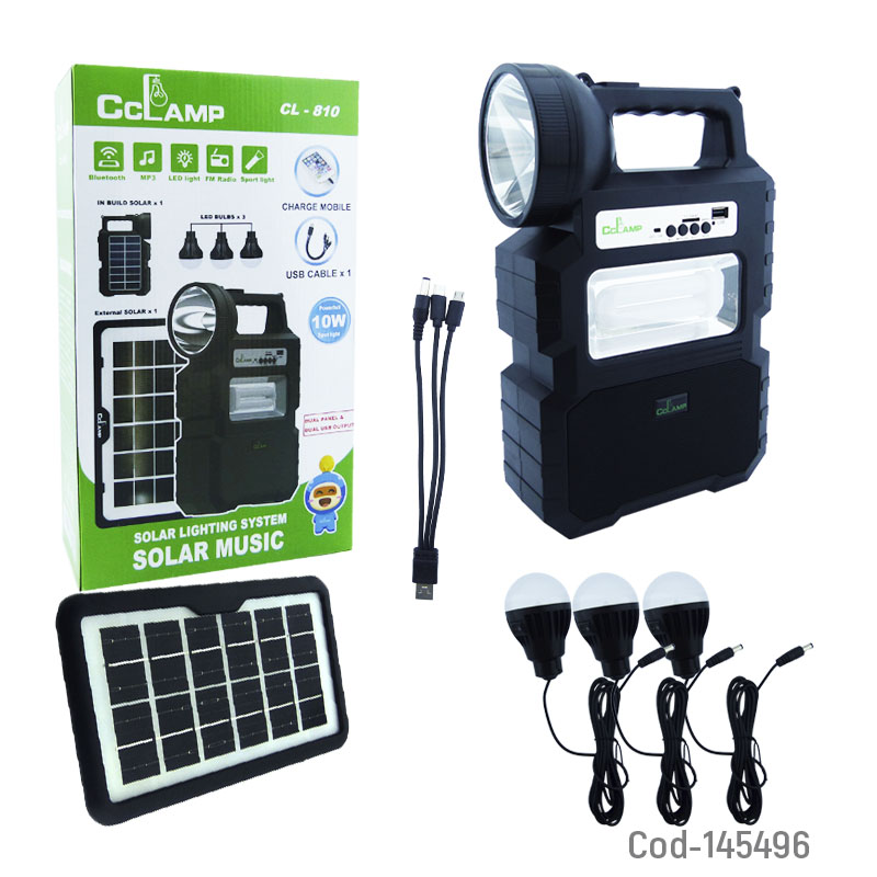 Kolm | Kit Solar Portatil Marca CCLAMP Modelo CL-810 Con Ampolletas ...