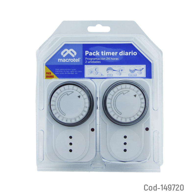 Kolm | Temporizador Electrico Diario De 220 Volt Marca MACROTEL Modelo ...