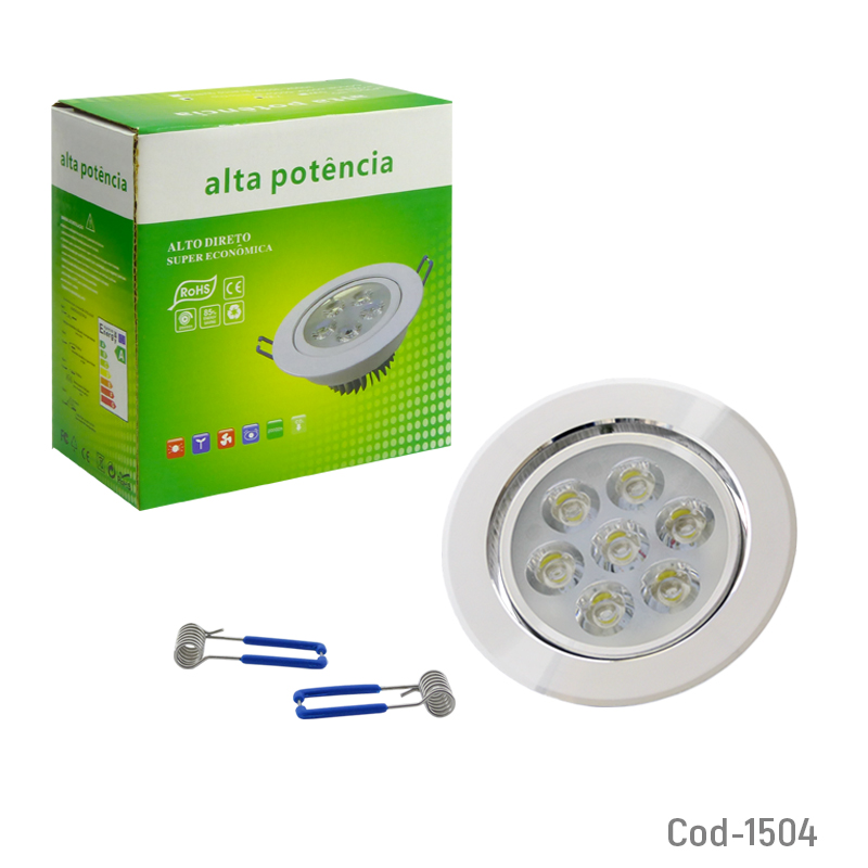 Kolm | Foco LED 7 Watt, Embutido Modelo Napoles, Luz Fria. En Caja