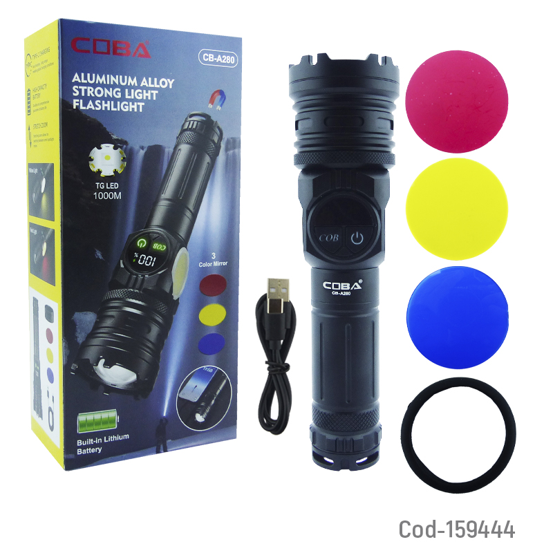 Kolm | Linterna De 1 LED Y 1 LED COB, Baliza, Power Bank, Zoom Y 3 ...