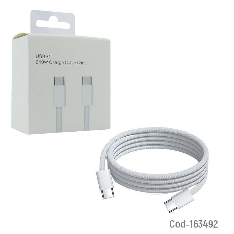 Kolm | Cable Macho Doble Type-C De 2 Mts Datos Y Carga.