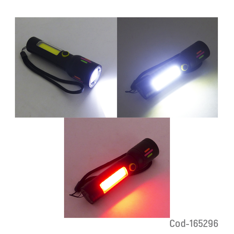 Kolm | Linterna LED Tactica De 1 LED Mas 1 LED COB Modelo B-52 En ...