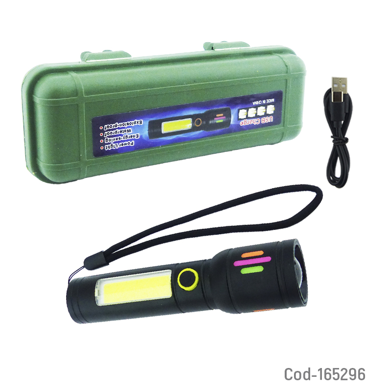 Kolm | Linterna LED Tactica De 1 LED Mas 1 LED COB Modelo B-52 En ...