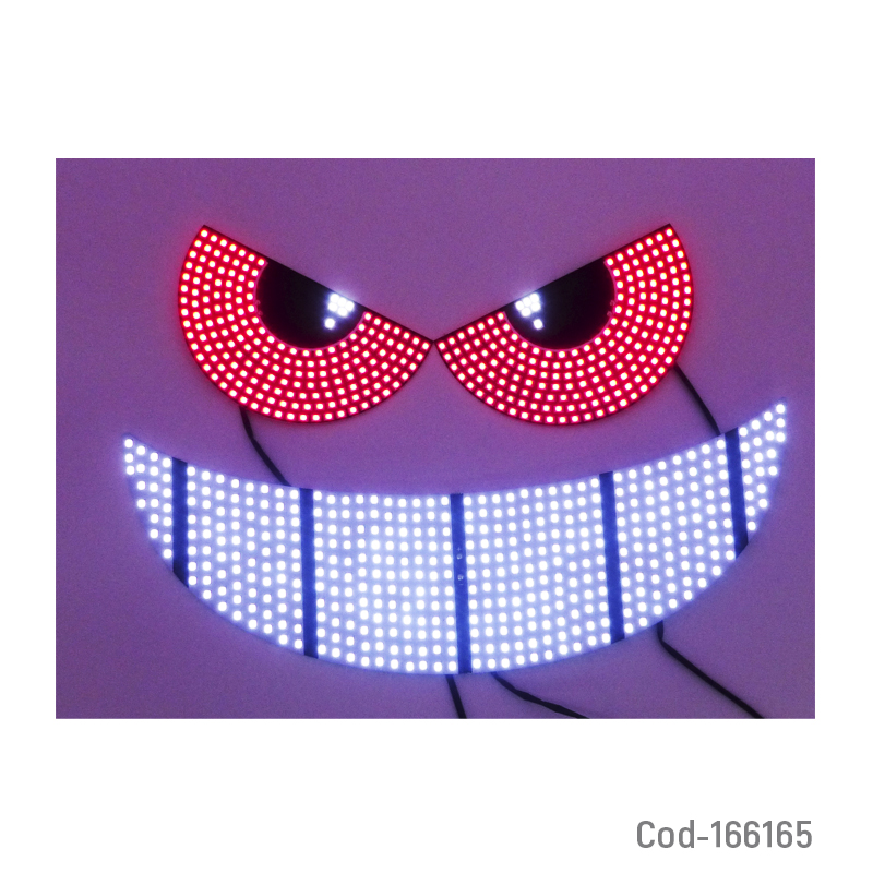 Kolm | Ojos Y Boca LED Para Auto Modelo DEVILS EYE Luz RGB Efectos ...