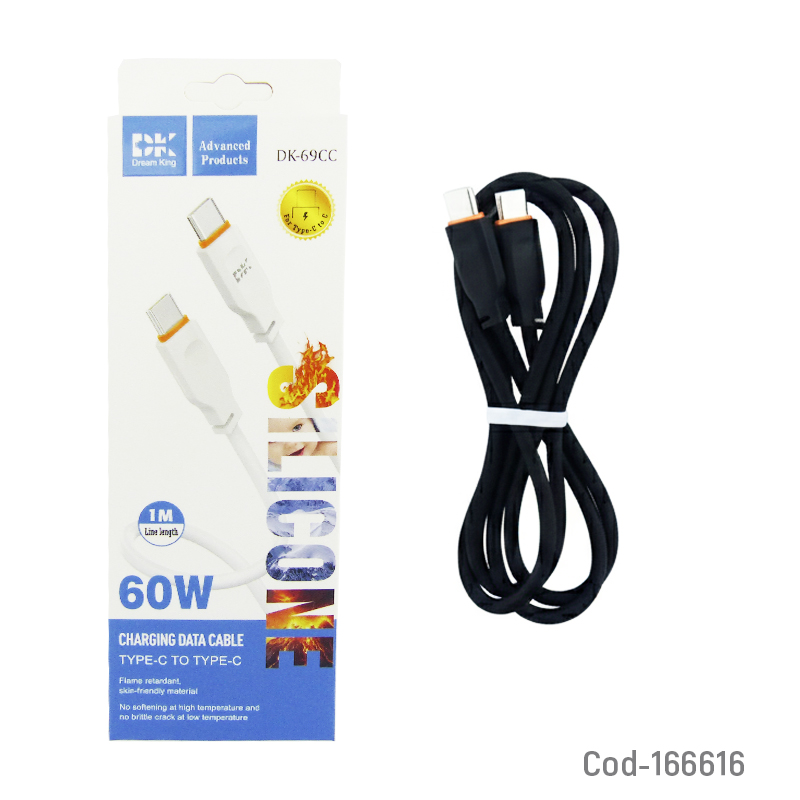 Kolm | Cable Macho Doble Type-C Modelo DK-69CC De 60 Watt En Silicon ...