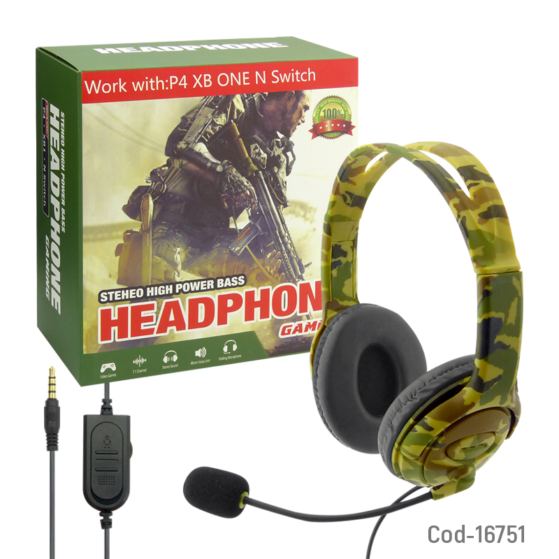 Kolm | Audifonos Para Gamer Con Microfono PS4, XBOX. 890-PRO Camuflado ...