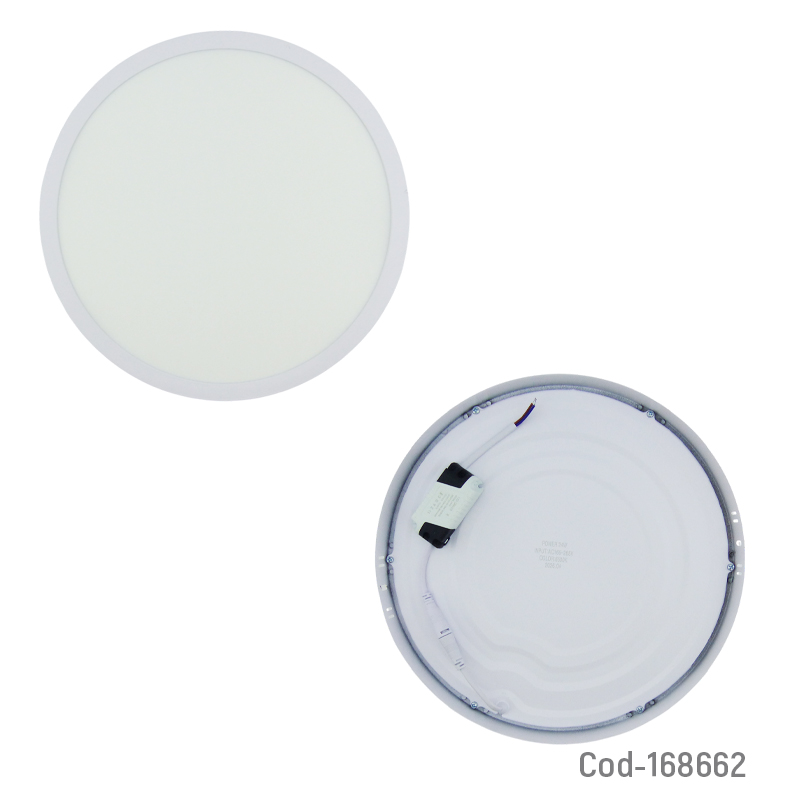 Kolm | Foco LED Panel Redondo Sobrepuesto De 24 Watt En Luz Fria.