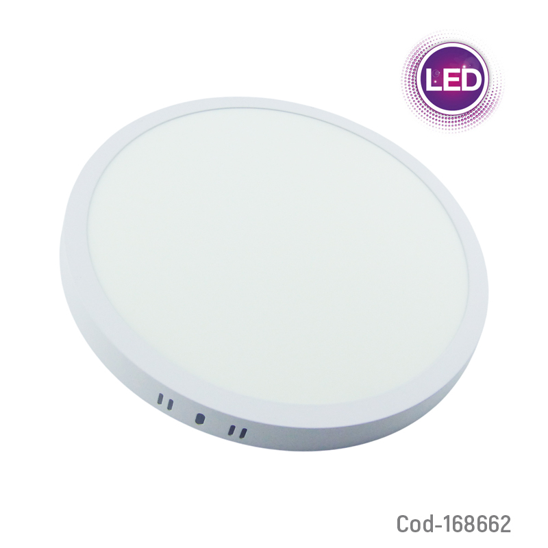 Kolm | Foco LED Panel Redondo Sobrepuesto De 24 Watt En Luz Fria.