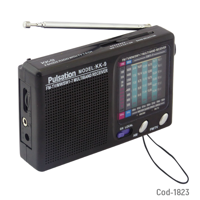 Kolm | Radio Portatil AM/FM Con 9 Bandas, Modelo KK-9
