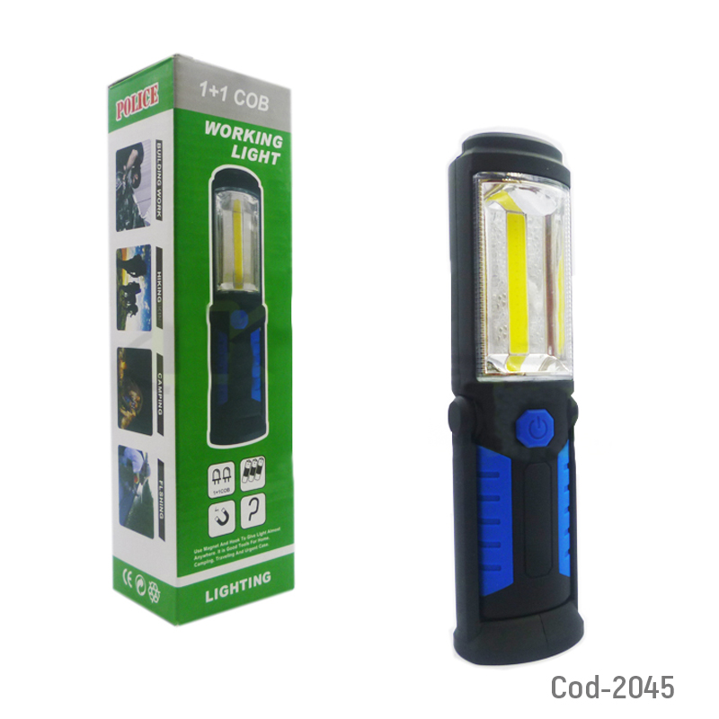 Kolm | Linterna 1 LED + 1 COB LED, Con Iman, Manilla Y Rotacion