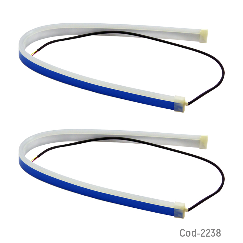 Kolm | Tiras LED Para Foco De Auto 45Cm Luz Blanca/Ambar. En Caja