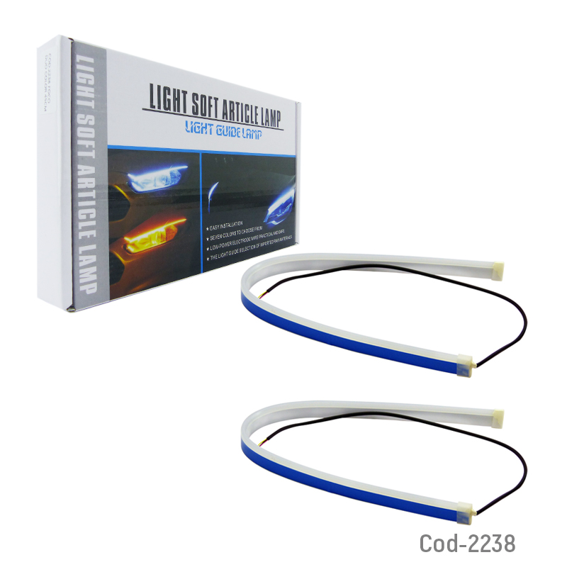 Kolm | Tiras LED Para Foco De Auto 45Cm Luz Blanca/Ambar. En Caja