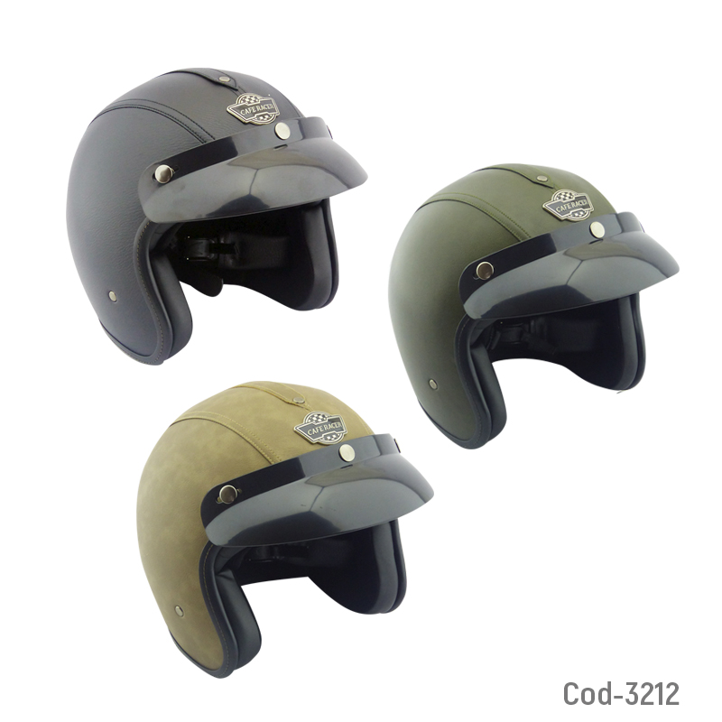 Kolm | Casco Para Moto, Cafe Racer, Cuero Vintage 3 Colores, Tallas M-L-XL.